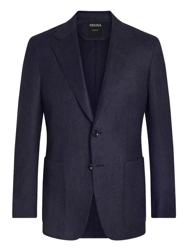 Zegna Single-breasted Wool Blazer - Blue