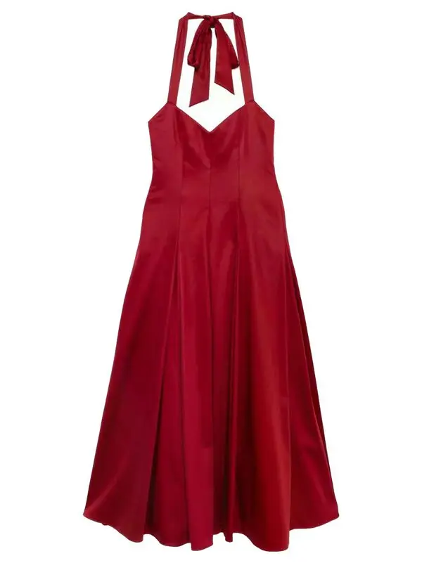 Alice + Olivia Isabelle Halterneck Dress - Red