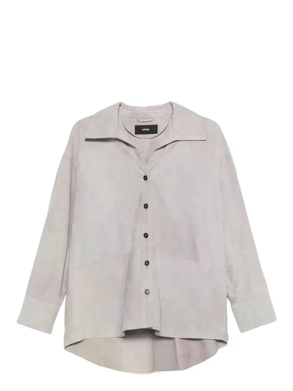 ARMA Caterine Suede Button-down Shirt - Grey