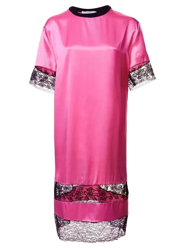 Givenchy Lace Panel T-shirt Dress - Pink