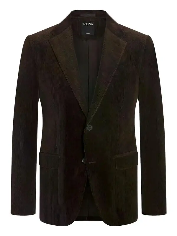 Zegna Corduroy Single-breasted Blazer - Brown