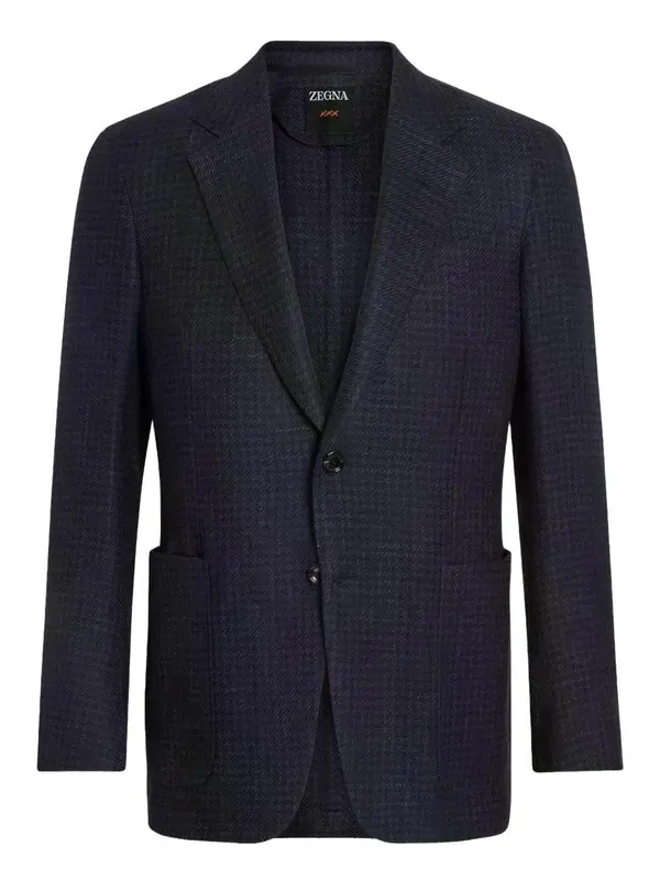 Zegna Checked Blazer - Blue