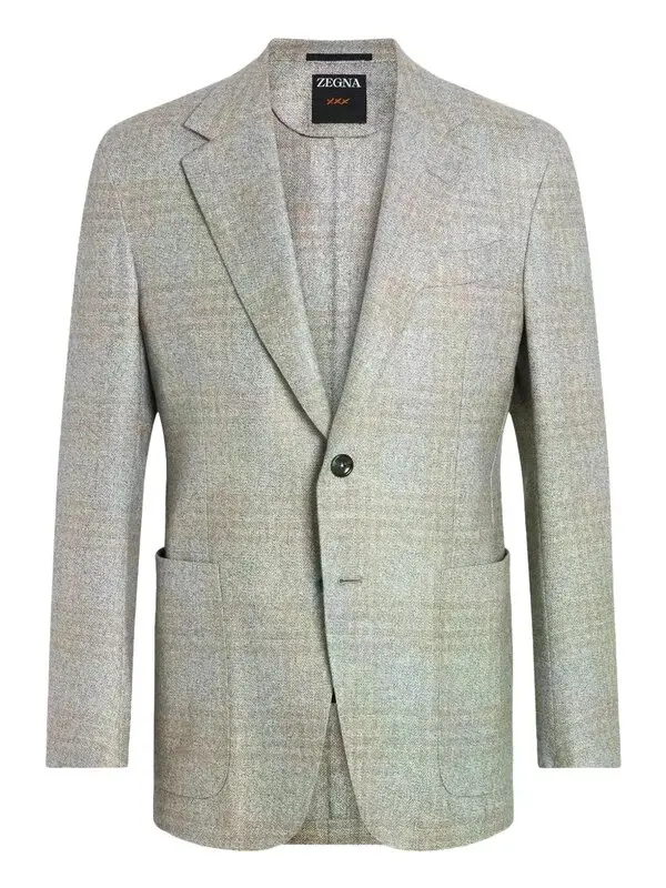 Zegna Checked Blazer - Grey