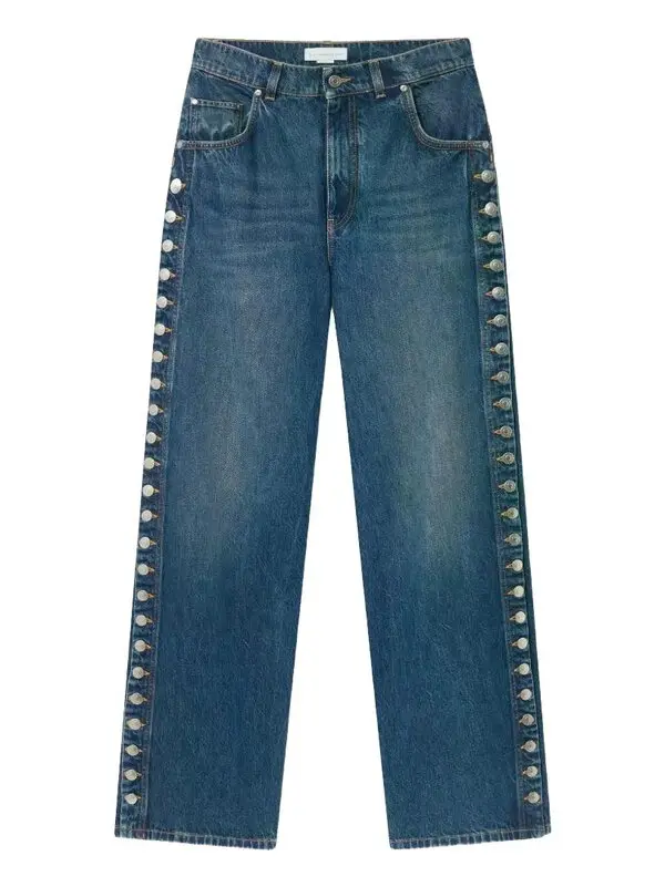 Stella McCartney Button-detailed Straight Leg Jeans - Blue