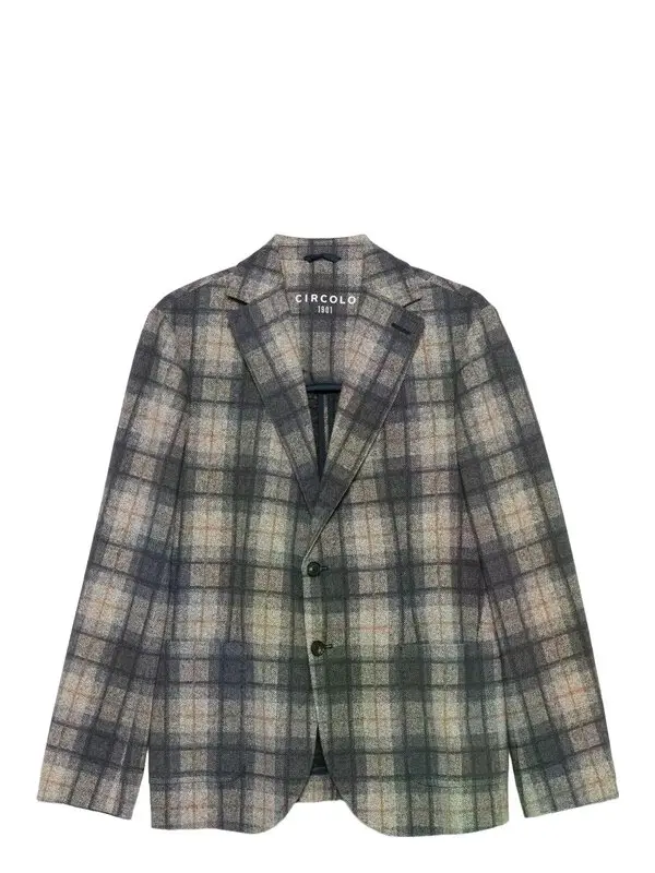 CIRCOLO 1901 Checked Button Blazer - Blue