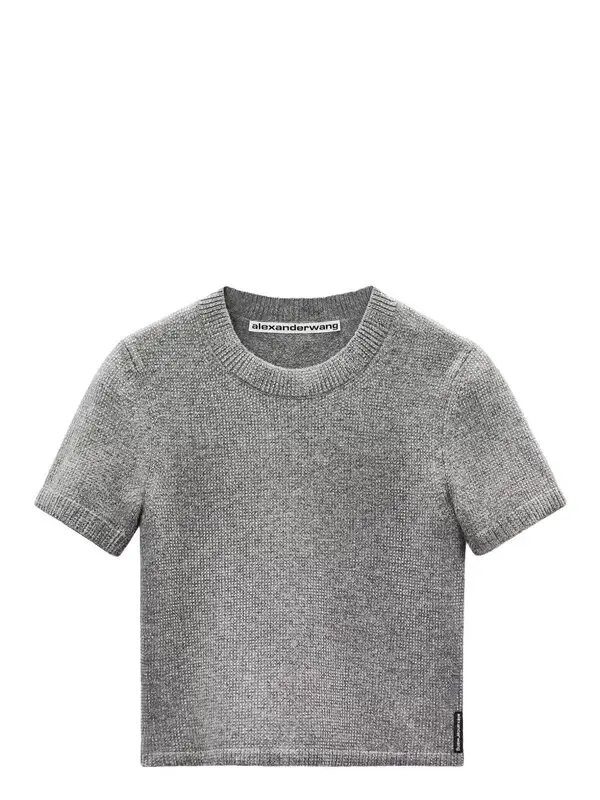 Alexander Wang Embellished Crew-neck T-shirt - Grey