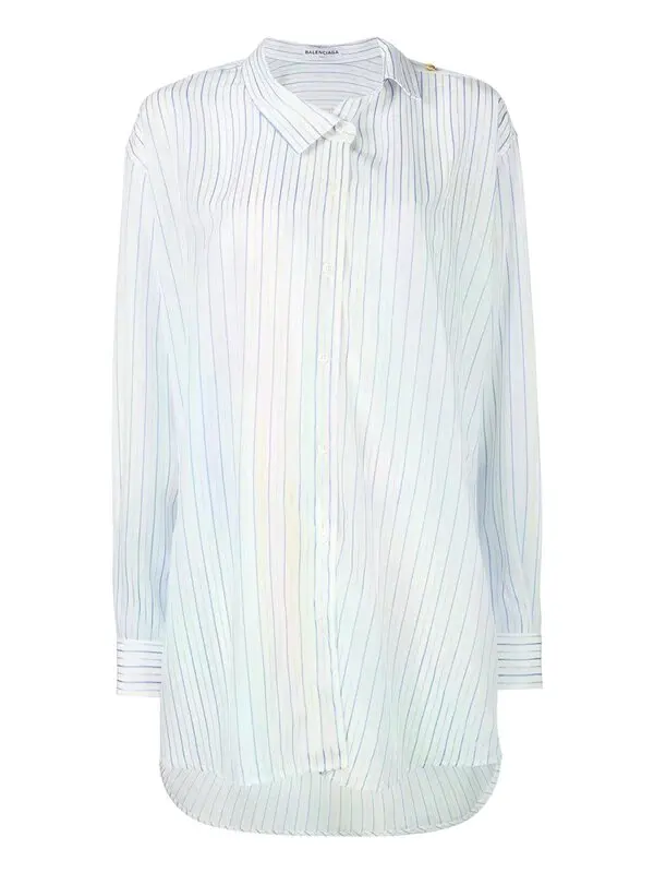 Balenciaga Striped Pulled Shirt - White