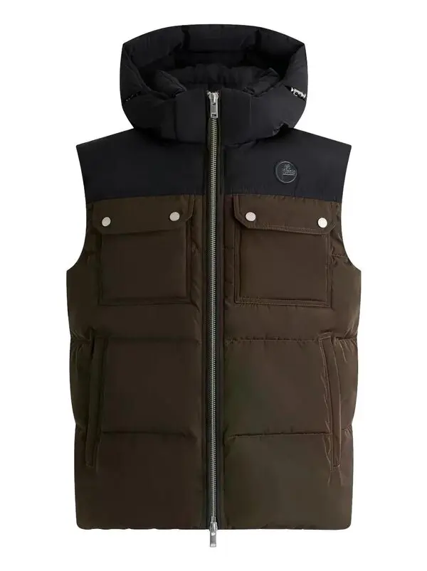 Fusalp Hooded Quilted Bomber Vest - Brown