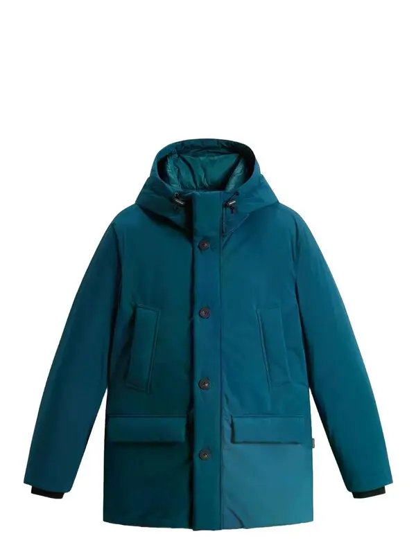 Woolrich Hooded Button-fastening Jacket - Blue