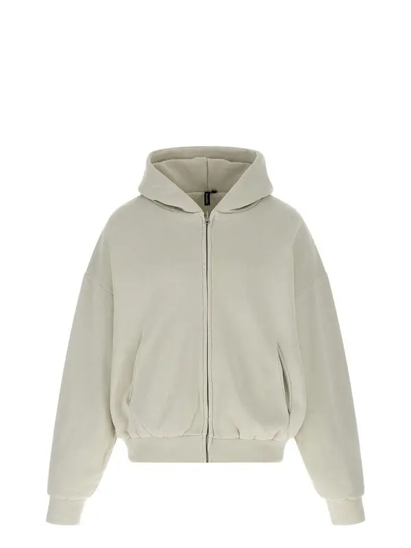 ENTIRE STUDIOS Thermal Cotton Zip-up Hoodie - White