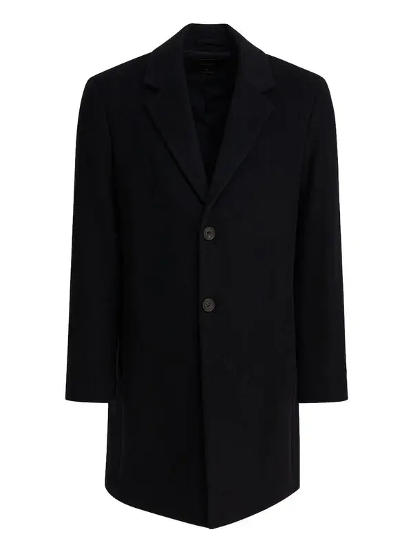 Vince Classic Coat In Italian Wool Blend - Black