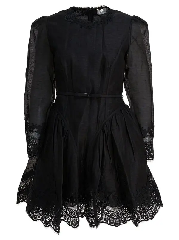 Zimmermann Hypnotic Lace Mini Dress - Black