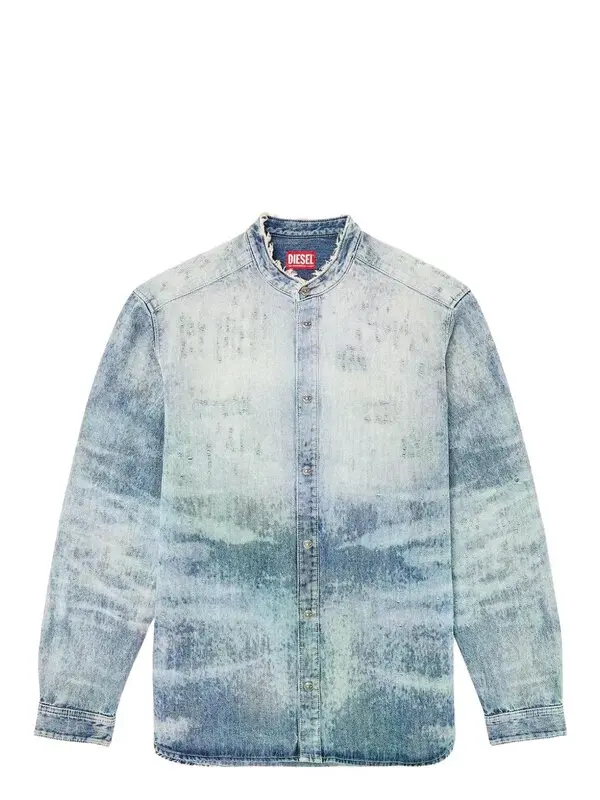 DIESEL Mandarin-collar Denim Shirt - Blue