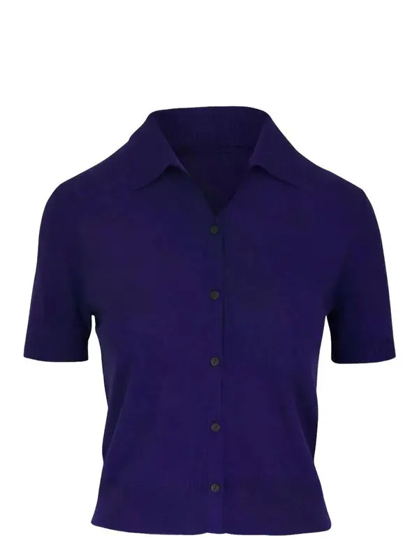 Vince Button-down Short-sleeve Top - Purple