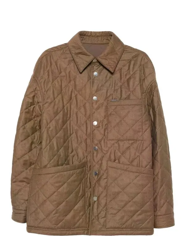 FERRAGAMO Quilted Diamond-pattern Jacket - Neutrals