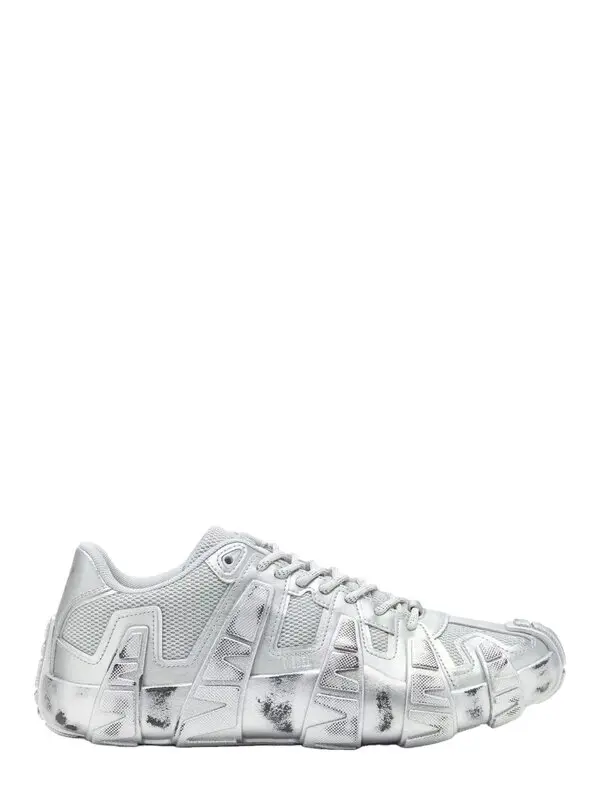 DIESEL® Metallic Mesh Sneakers - Silver