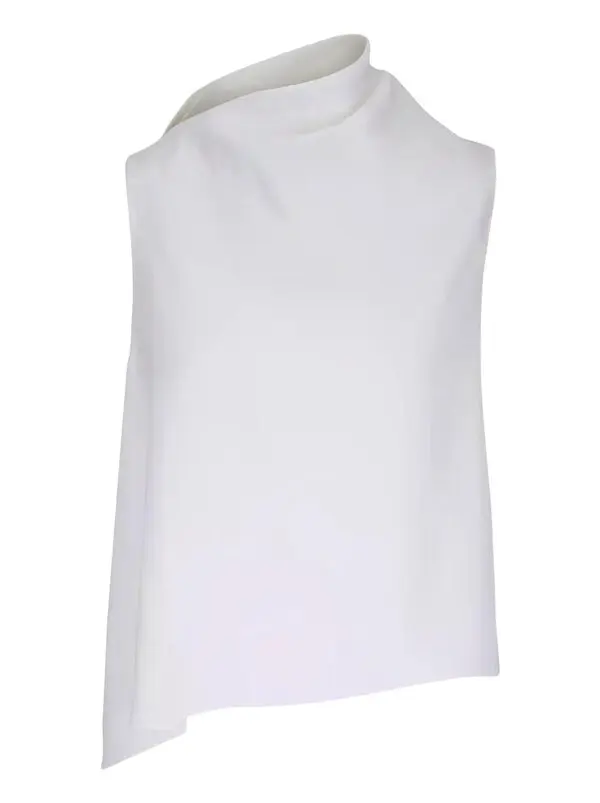 Vince Asymmetric-neckline Sleeveless Top - White