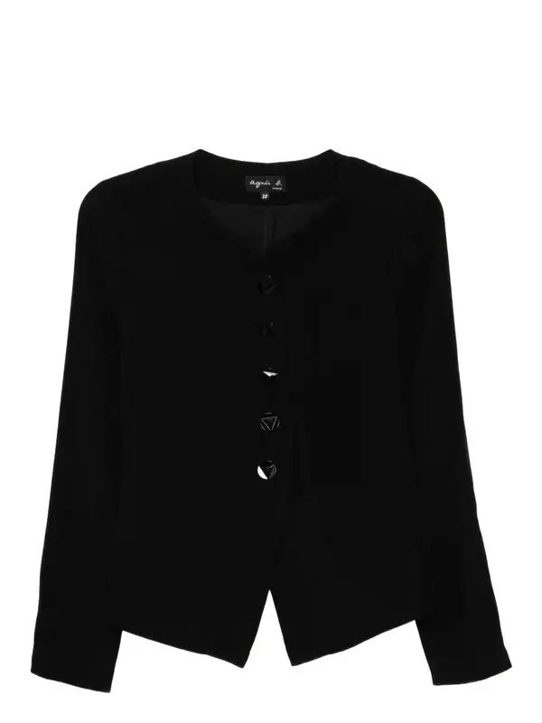 AGNES B. Button-up Blouse - Black