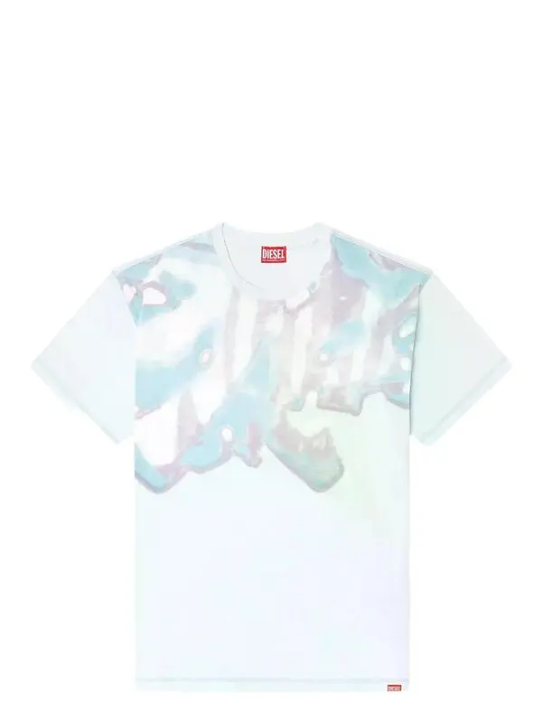 DIESEL® Faded-graphic Cotton T-shirt - Blue