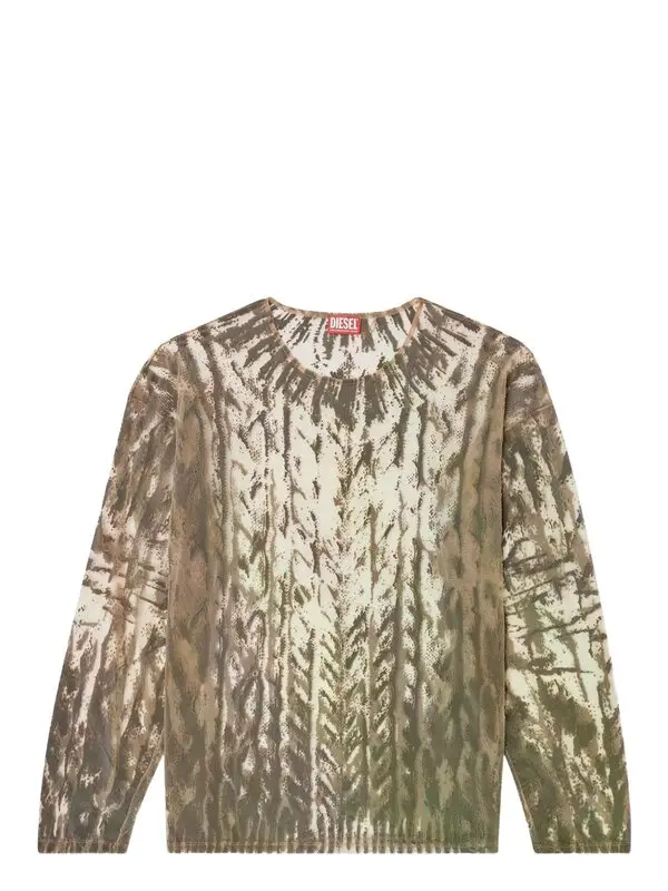 DIESEL Flocked Tulle Long-sleeve Top - Neutrals