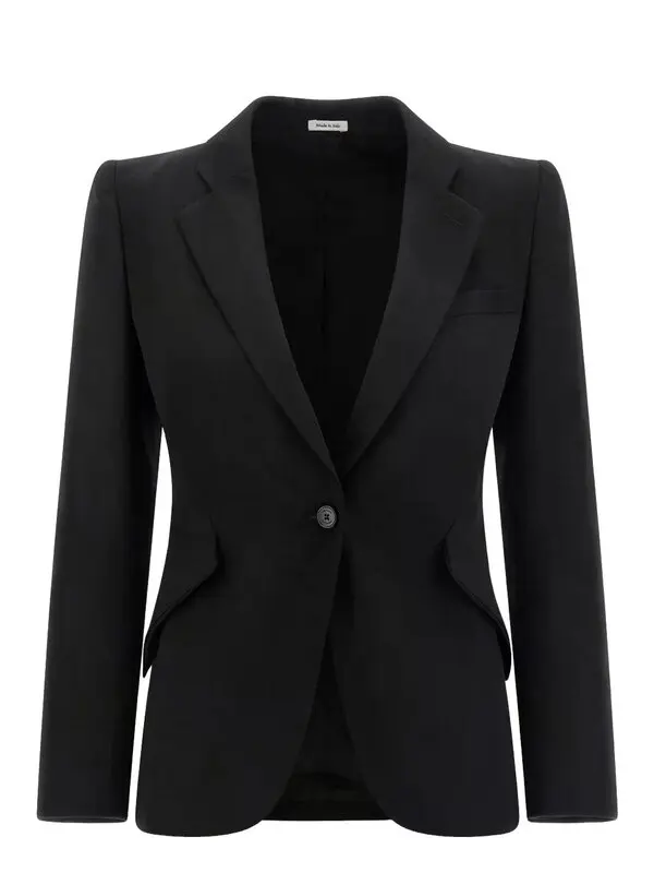 Alexander McQueen Padded-shoulder Single-breasted Blazer - Black