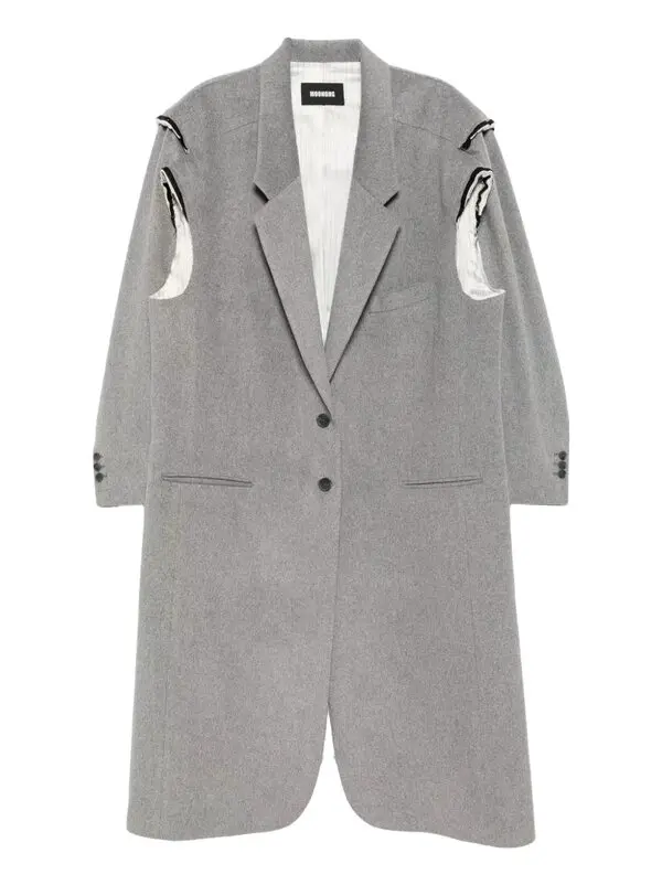 MOOHONG Doubled Shoulder Overcoat - Grey