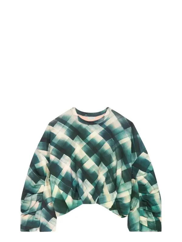 Dries Van Noten Geometric-print Relaxed Fit Sweatshirt - Green