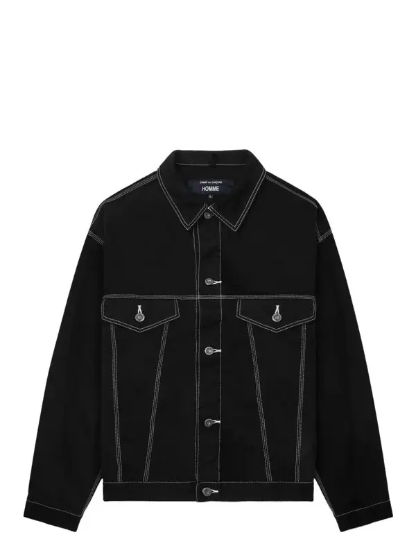 Comme Des Garçons Contrast-stitching Denim Jacket - Black