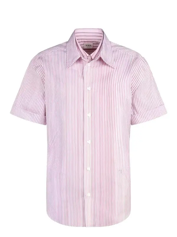 TOD'S Striped Belted Shirt - Pink
