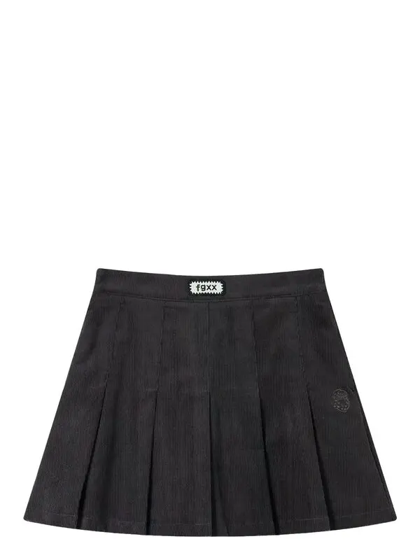 FINGERCROXX Pleated Corduroy Mini Skirt - Brown