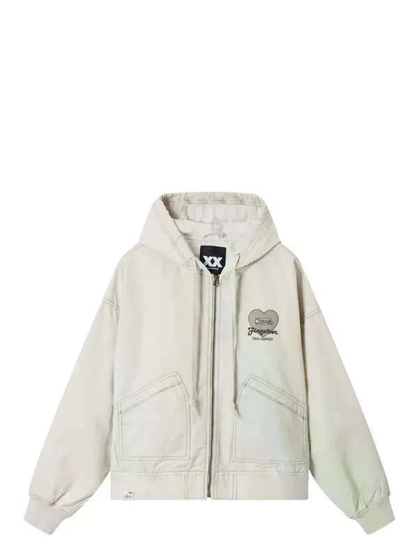 FINGERCROXX Hooded Embroidered Jacket - Neutrals