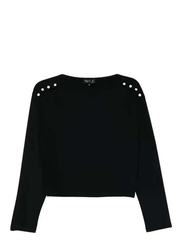 AGNÈS B. Crepe Top - Black