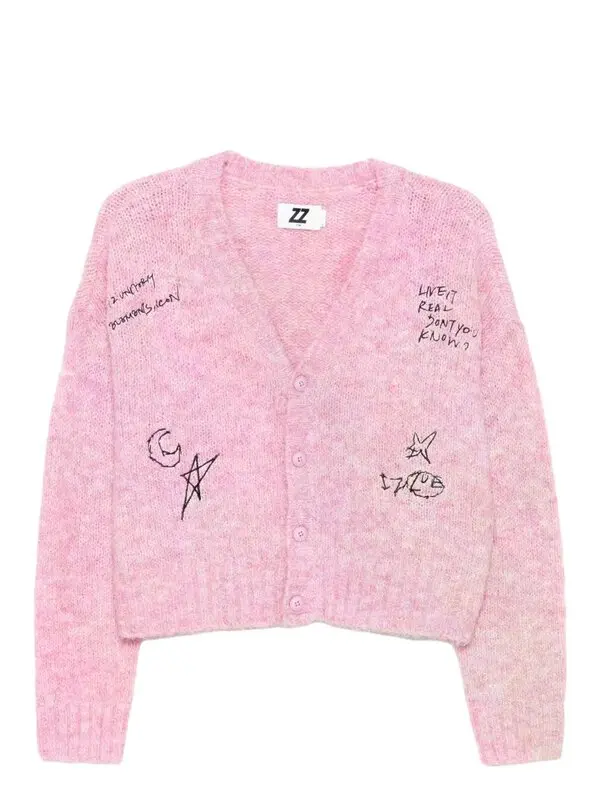 Izzue Embroidered Cardigan - Pink