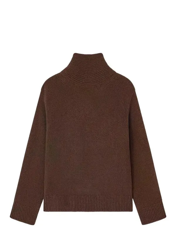 GANNI High-neck Open-back Pullover - Brown