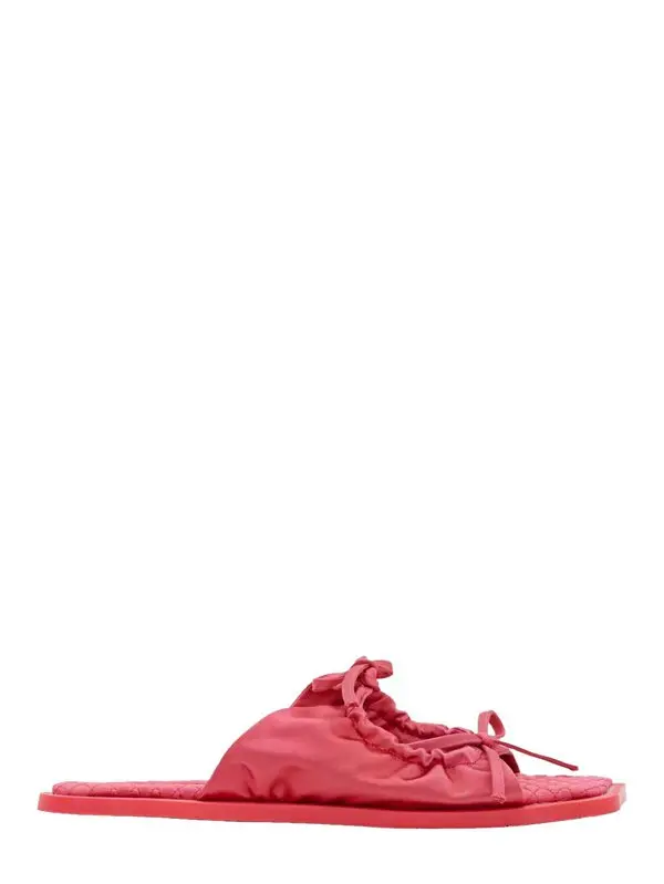 CARLOTHA RAY Quilted Bow Flat Sandals - Pink