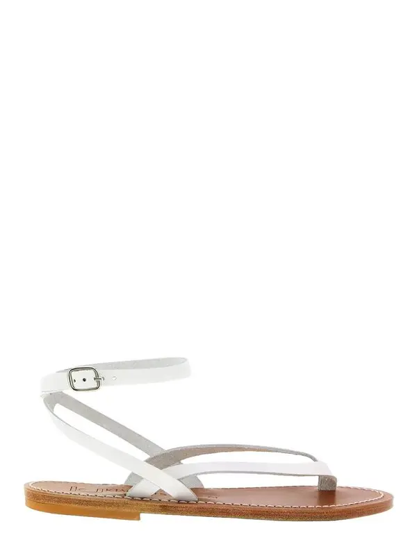 K.JACQUES Smyrne Double-ankle-strap Leather Sandals - White