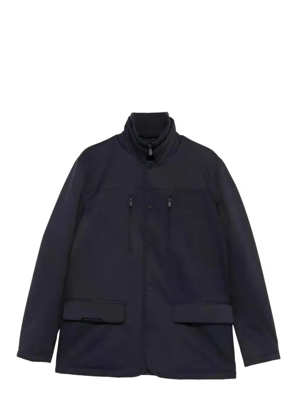 SAVE THE DUCK Stand-collar Multi-pocket Coat - Blue