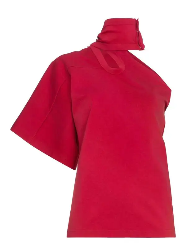 AMBUSH Asymmetric Cut-out Top - Red