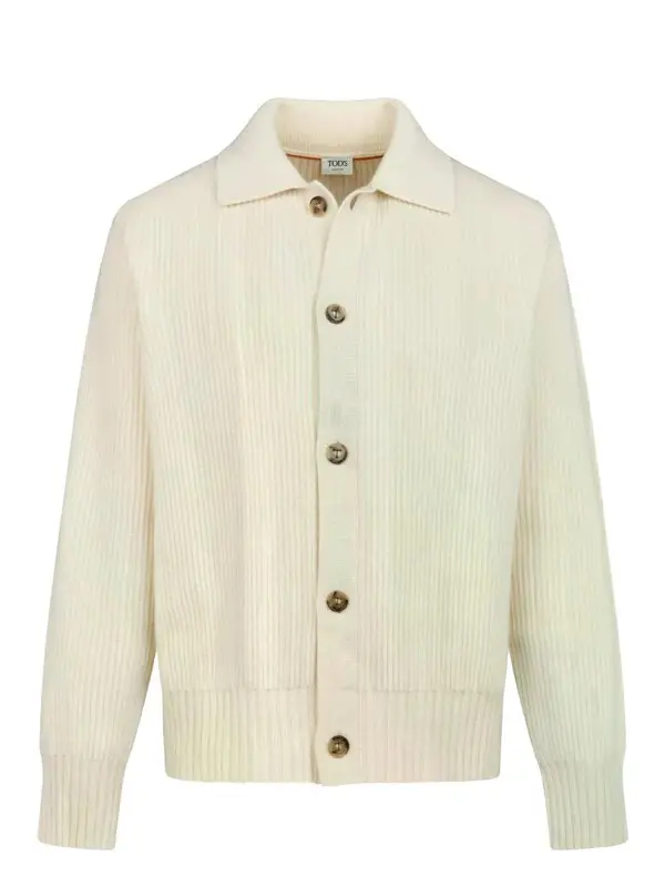 TOD'S Ribbed-knit Cardigan - White