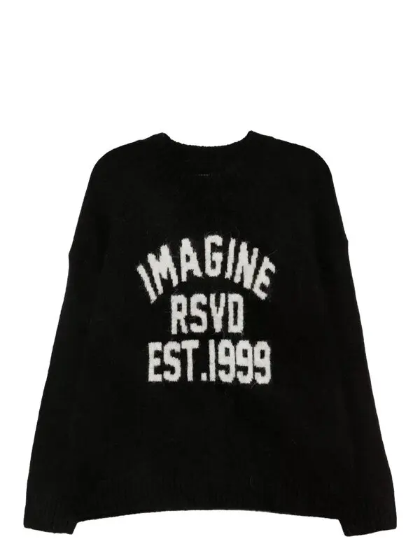 Izzue Slogan-intarsia Jumper - Black