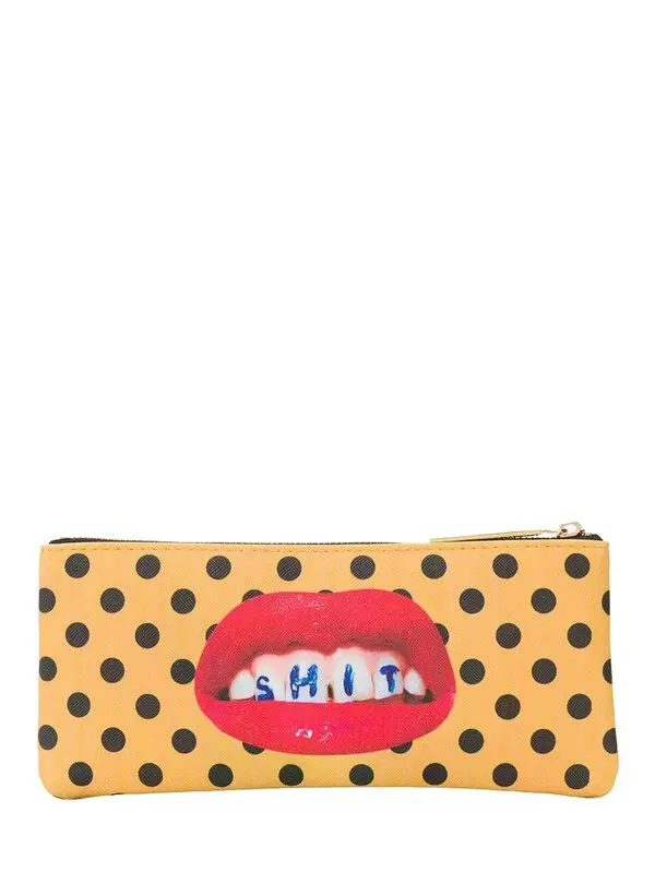 SELETTI Dotted Make-up Bag - Yellow