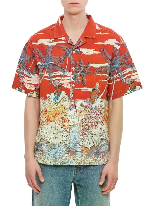 PRESIDENT’S Palm-tree Print Shirt - Red