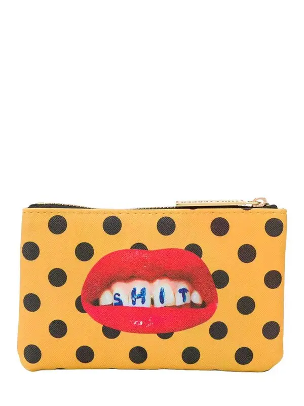SELETTI Dotted-print Make-up Bag - Yellow