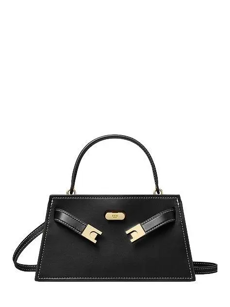 Tory Burch Lee Radziwill Pebble Mini Top Handle Bag - Black