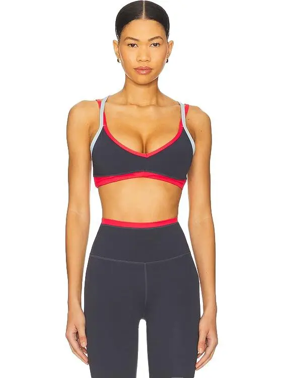 P.E Nation Paramount Sports Bra In Navy - Marine Blue & Strawberry Red