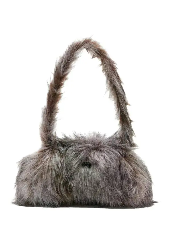 DIESEL Faux-fur Top Handle Shoulder Bag - Brown