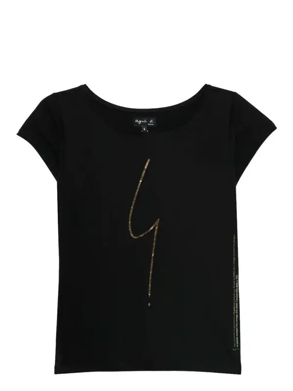 AGNÈS B. Irony-print T-shirt - Black