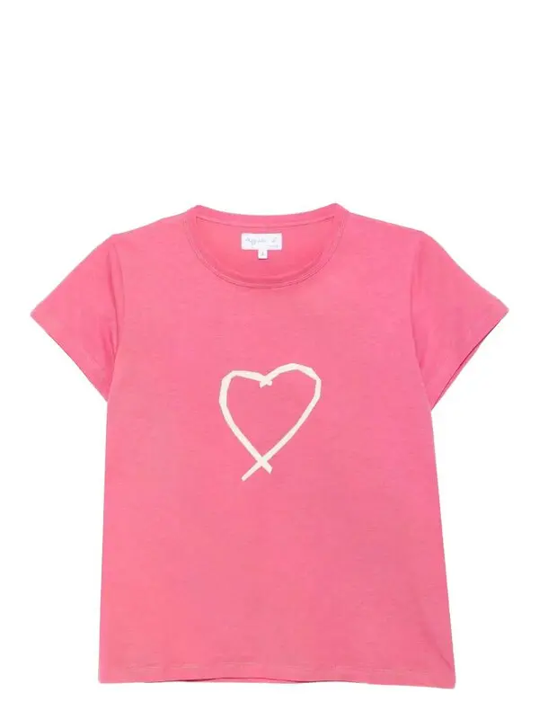 AGNÈS B. Graphic-print Cotton T-shirt - Pink