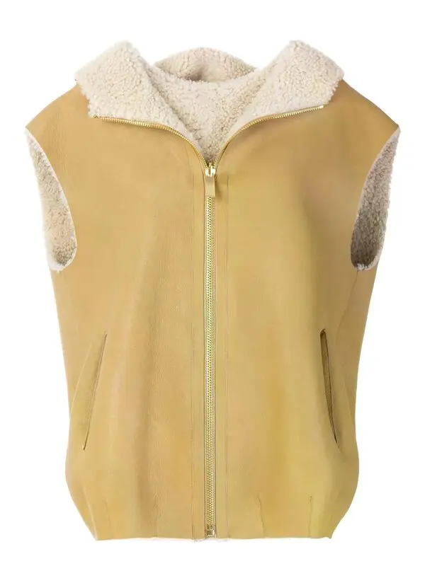Michael Kors Zipped Shearling Gilet - Neutrals