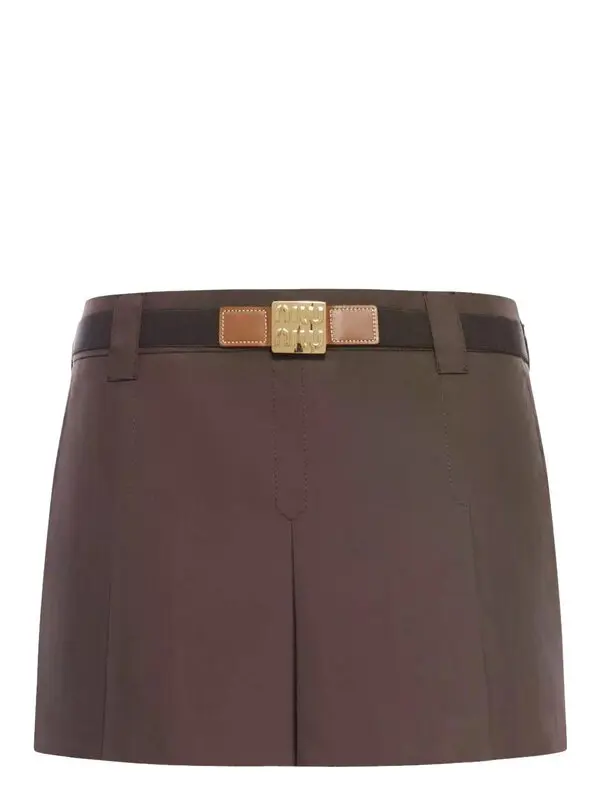 Miu Miu Cotton Mini Skirt - Brown